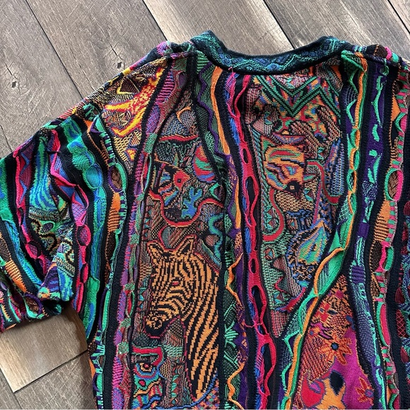 COOGI | Sweaters | Vintage Coogi 9s Vivid Jungle Animal Print 3d ...